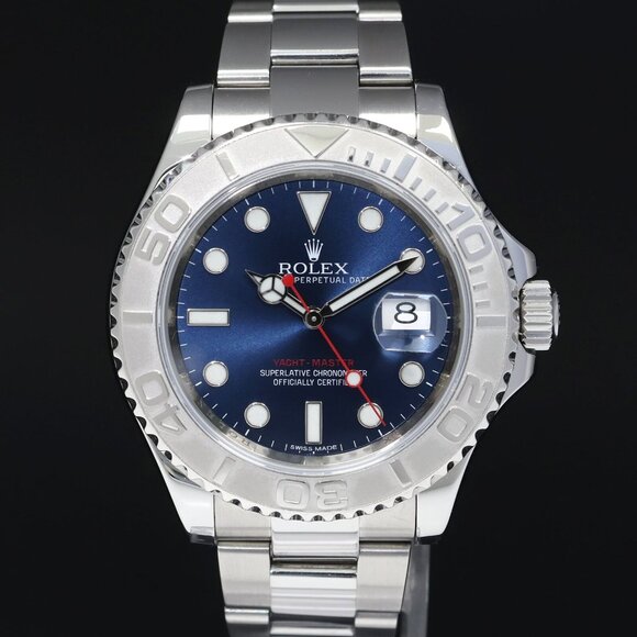 Rolex | Accessories | Mens Rolex Yacht Master Blue Face Watch With Box ...